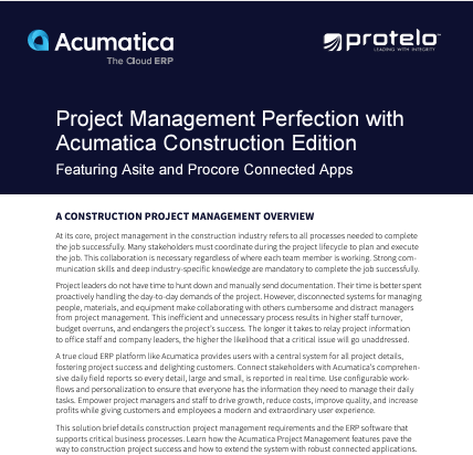 Project Management Perfection with Acumatica Construction Edition